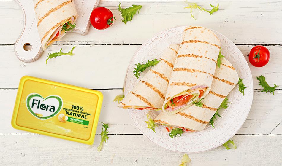 Receta wrap de queso fresco, nueces y zanahoria| Flora